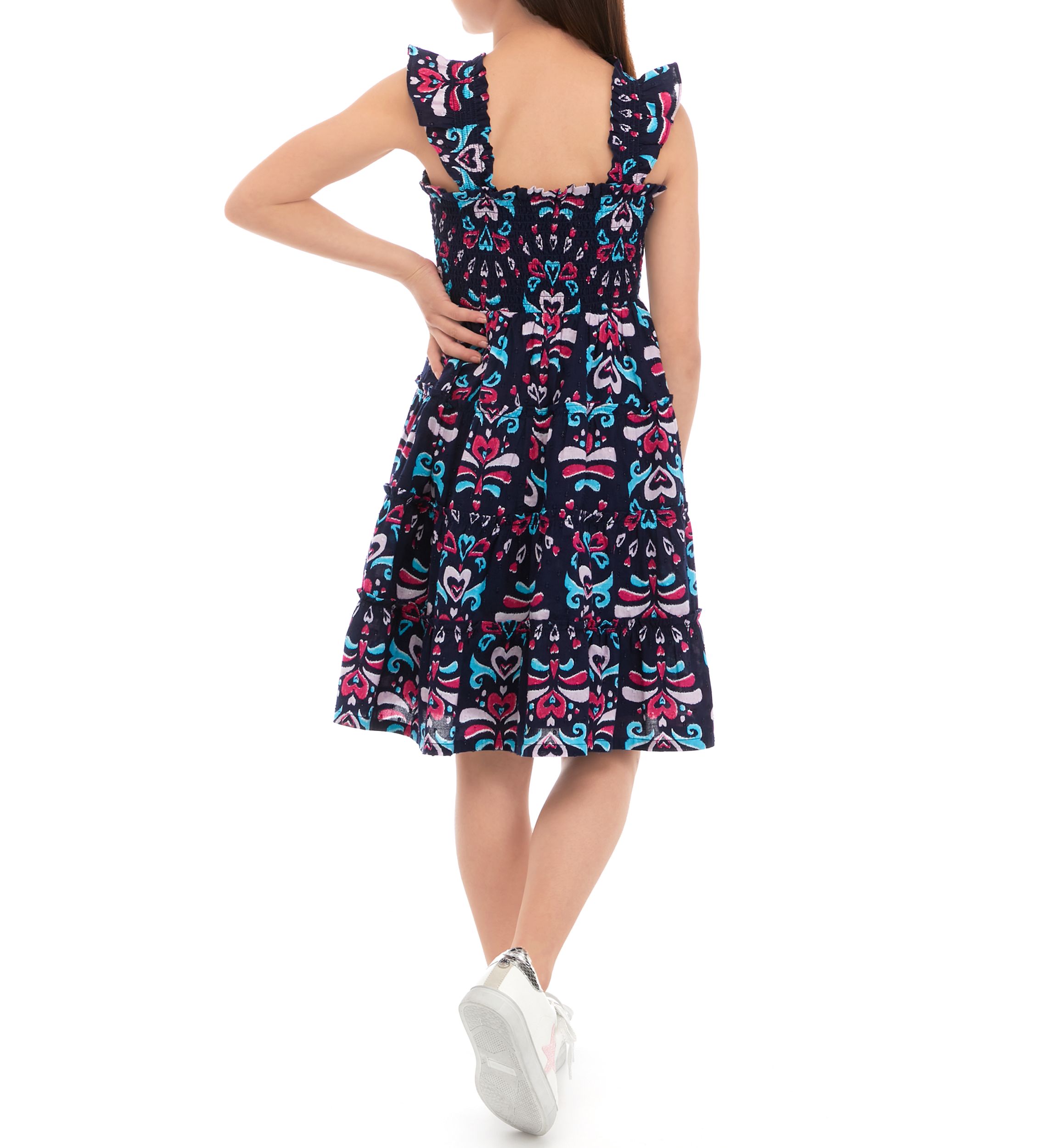 Crown & Ivy™ Girls 7-16 Smocked Tiered Dress | Belk