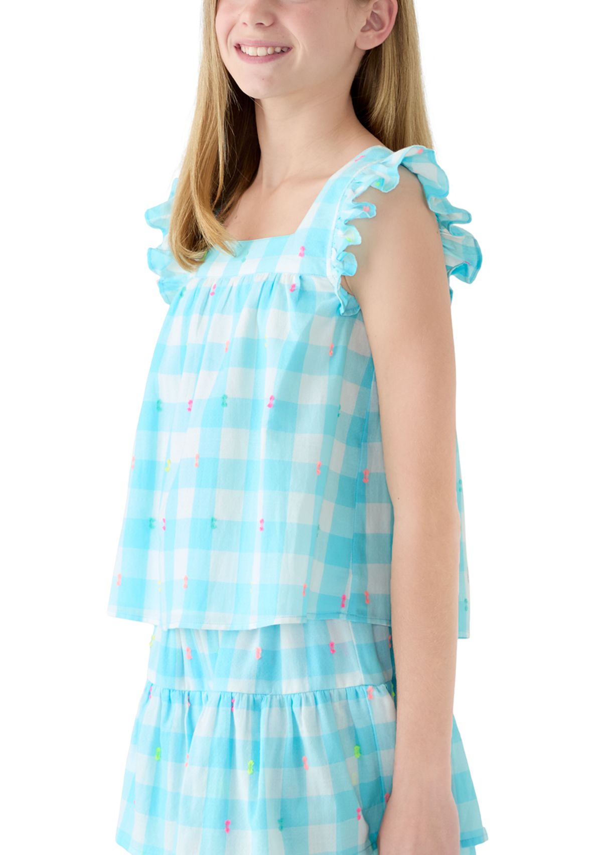 Cabana by Crown & Ivy™ Girls 7-16 Square Neck Flutter Top | Belk