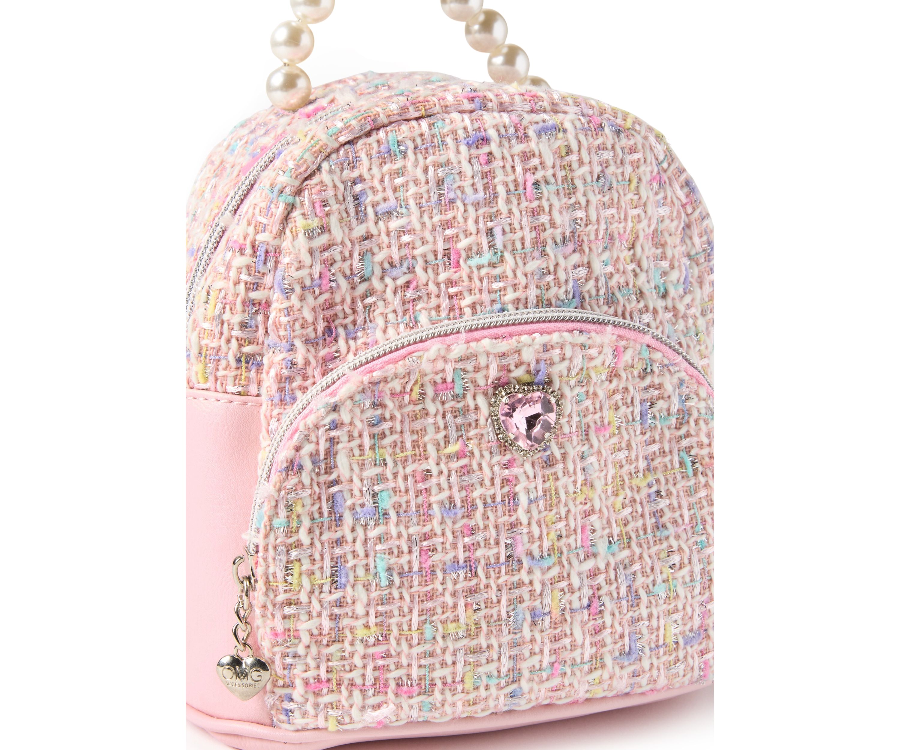 Miss Gwen Girls Tweed Pearl Handle Micro Mini Backpack | Belk