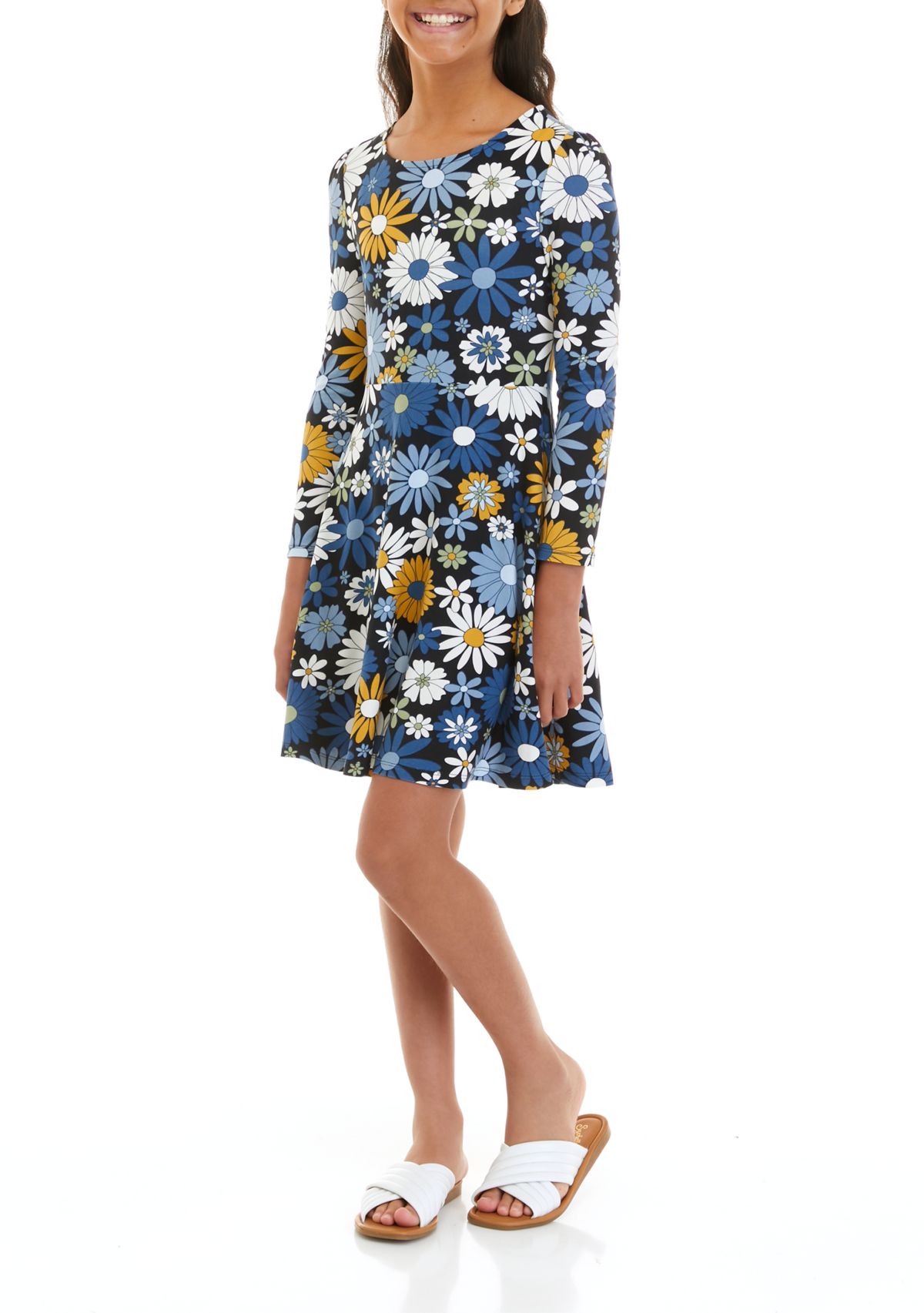 Derek Heart Girl Girls 7-16 Long Sleeve Knit Promo Dress | Belk