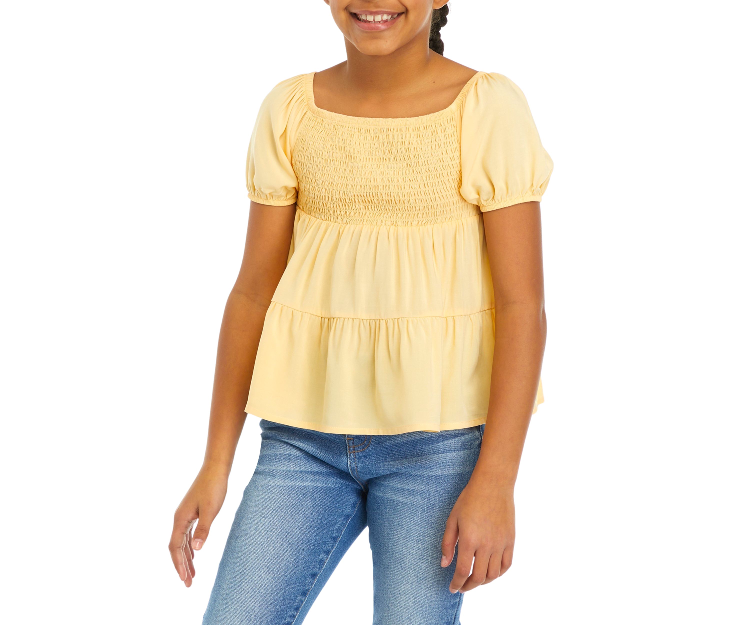 kidtopia™ Girls 7-16 Smocked Peasant Top | Belk