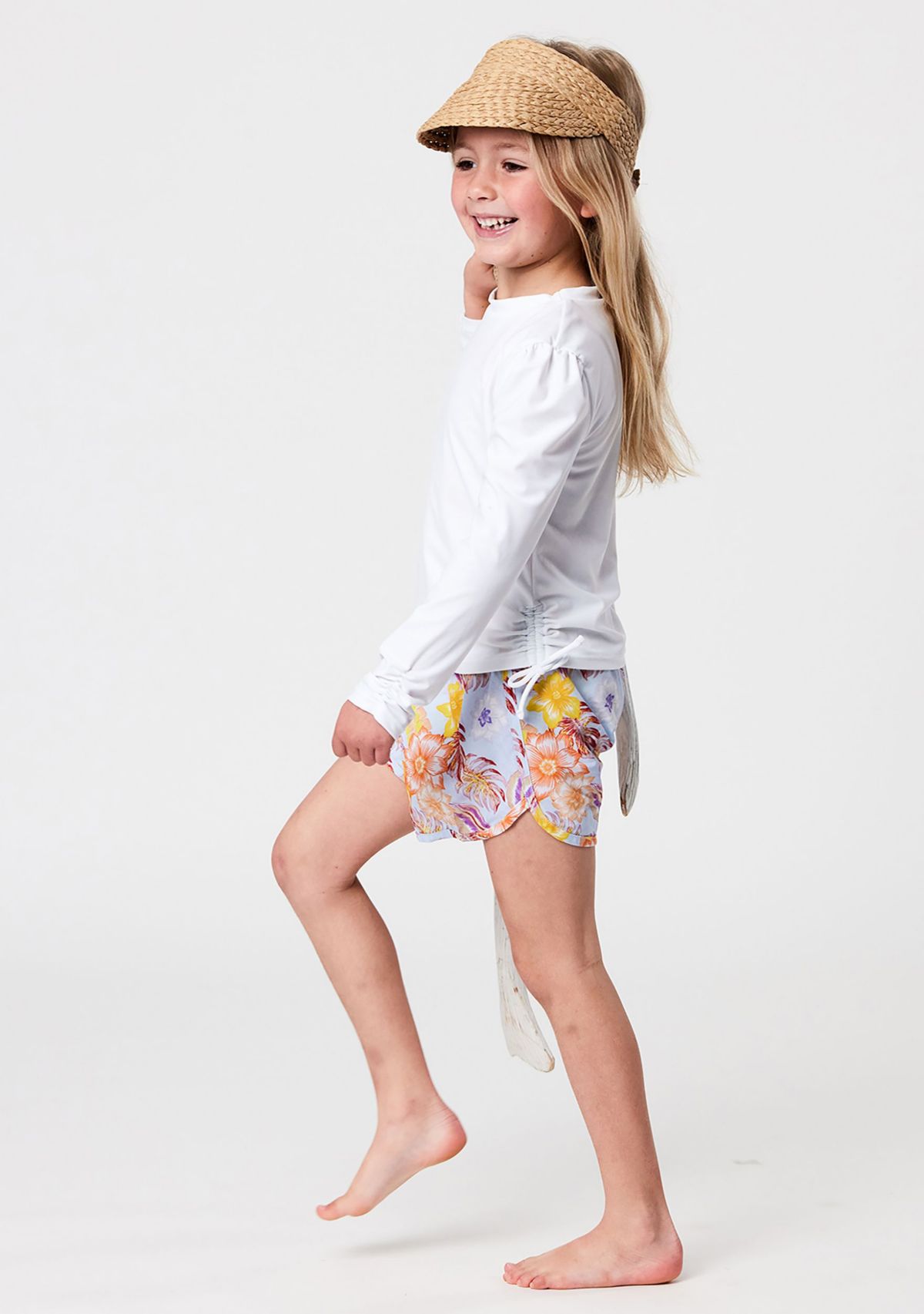 Snapper Rock White Rouched LS Rash Top | Belk