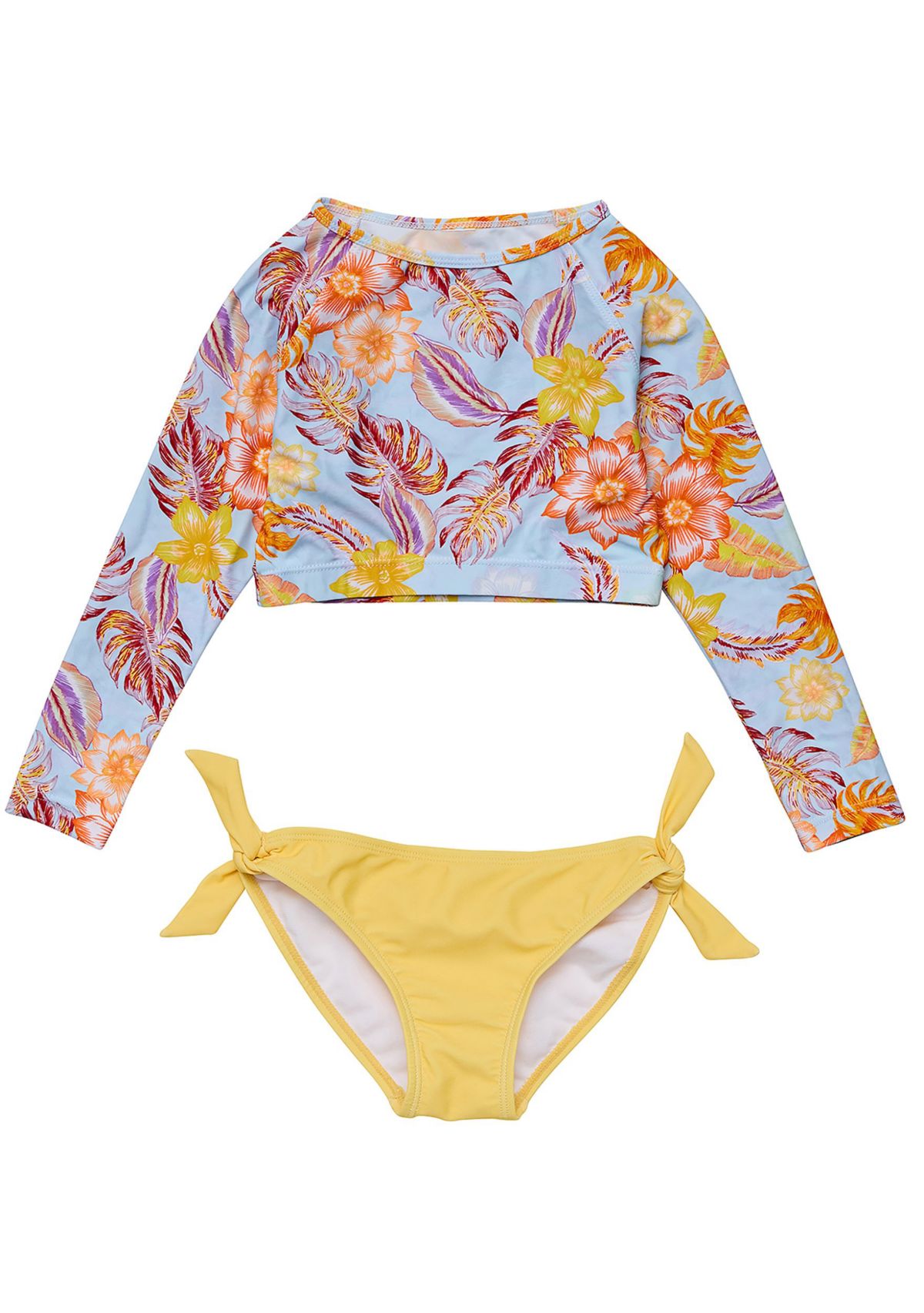 Snapper Rock Boho Tropical Sustainable Crop LS Rash Top Set | Belk