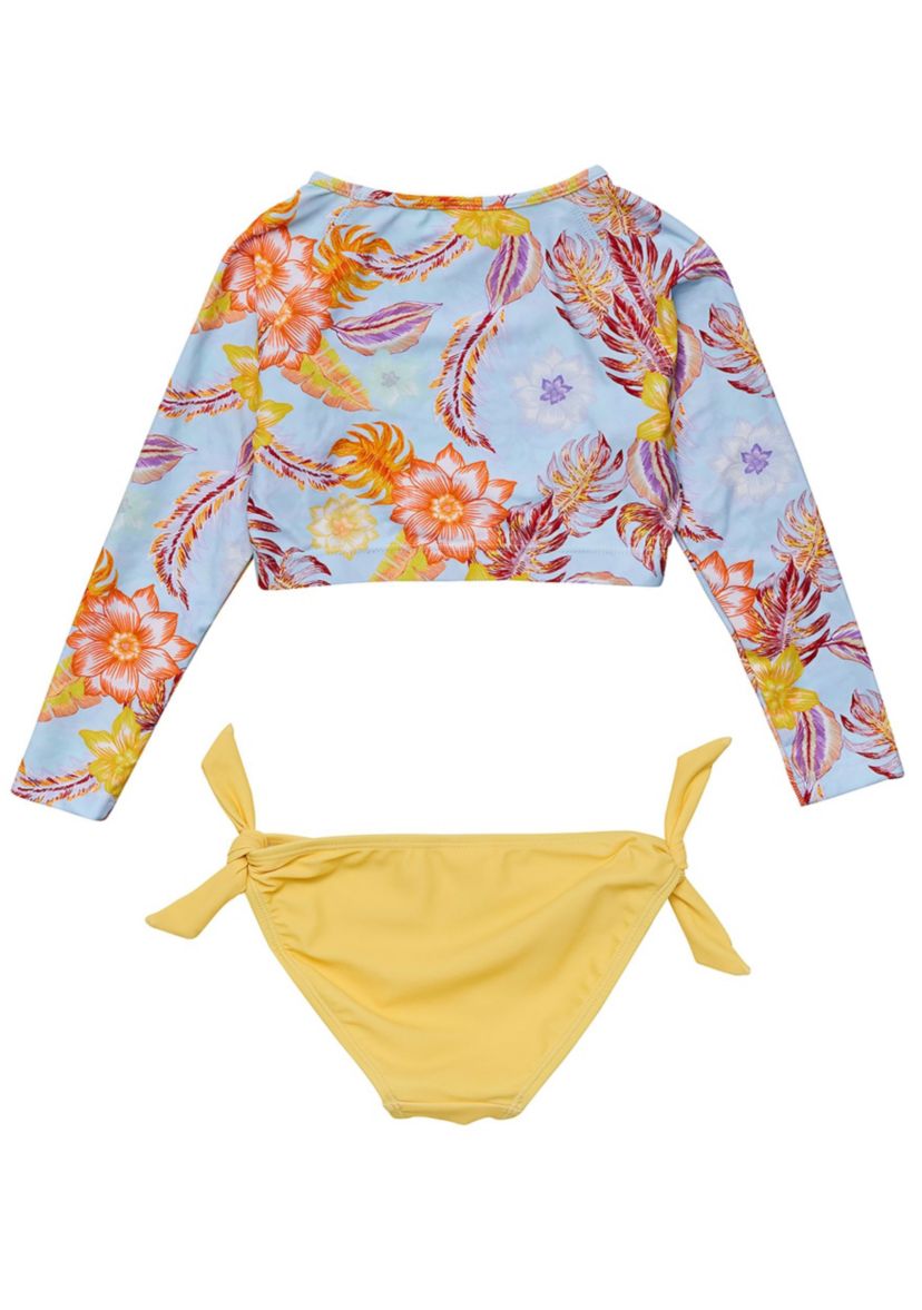 Snapper Rock Boho Tropical Sustainable Crop LS Rash Top Set | Belk