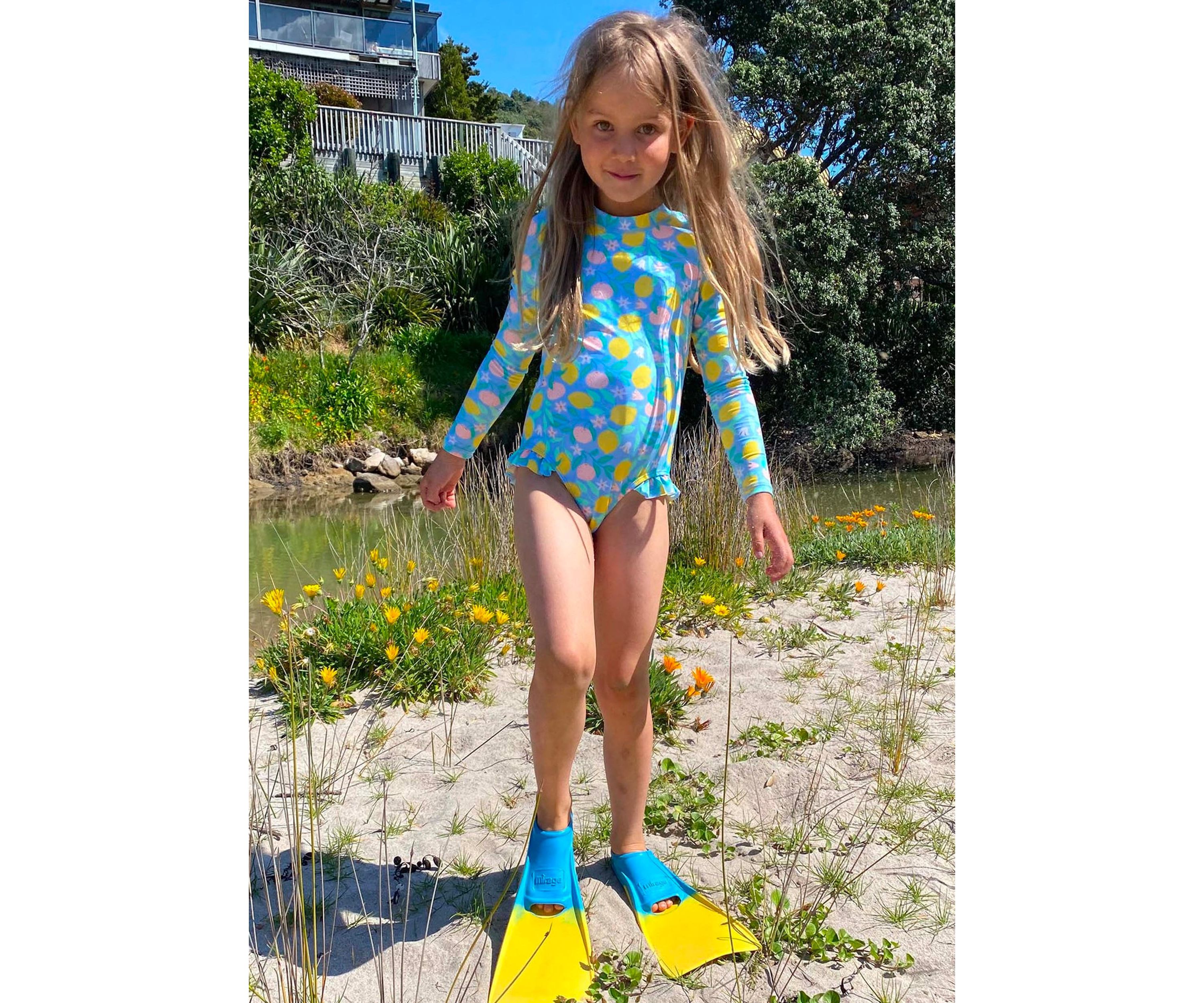 Snapper Rock Lemon Drops LS Surf Suit | Belk