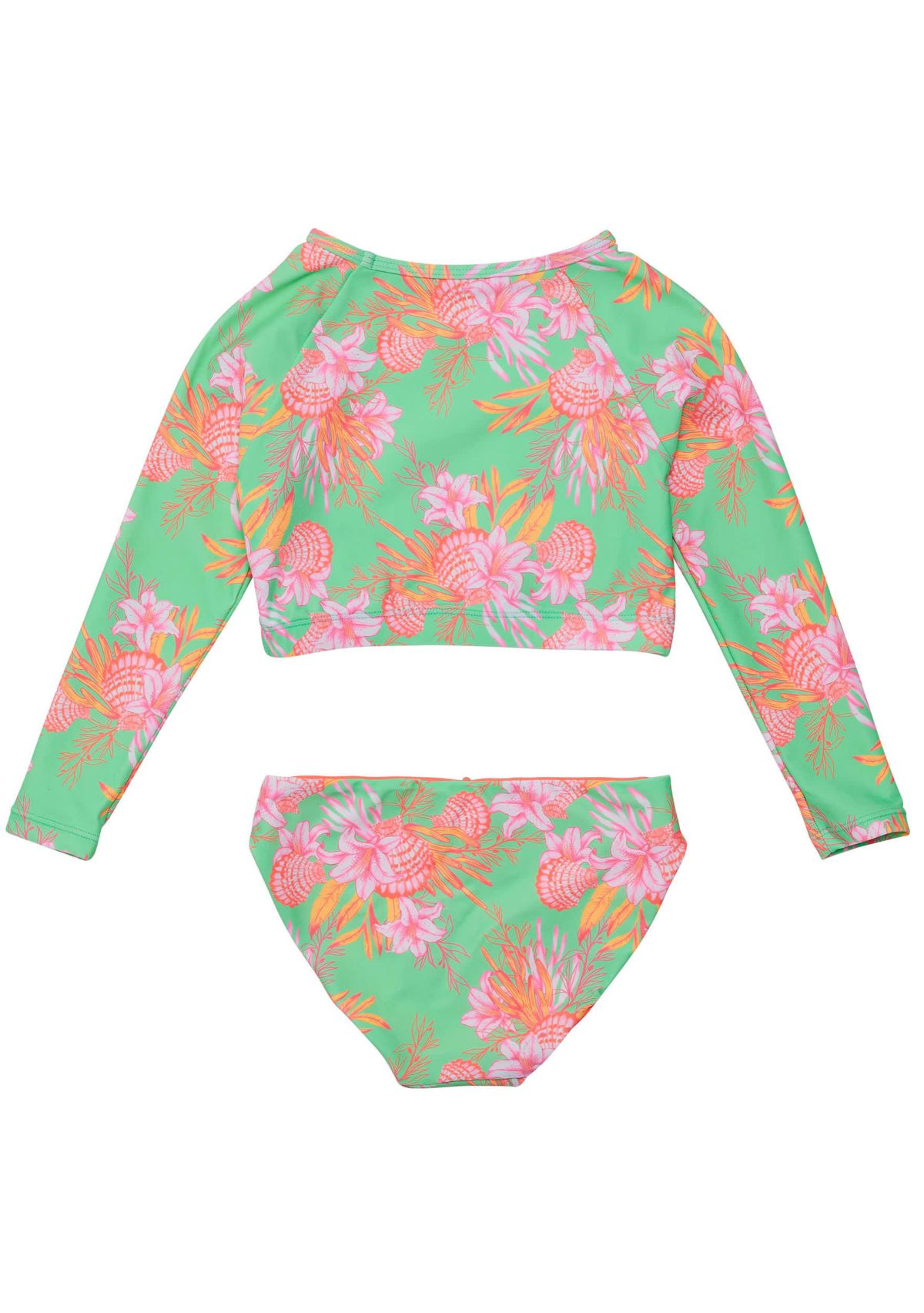 Snapper Rock Coastal Shells Sustainable Crop LS Rash Top Set | Belk