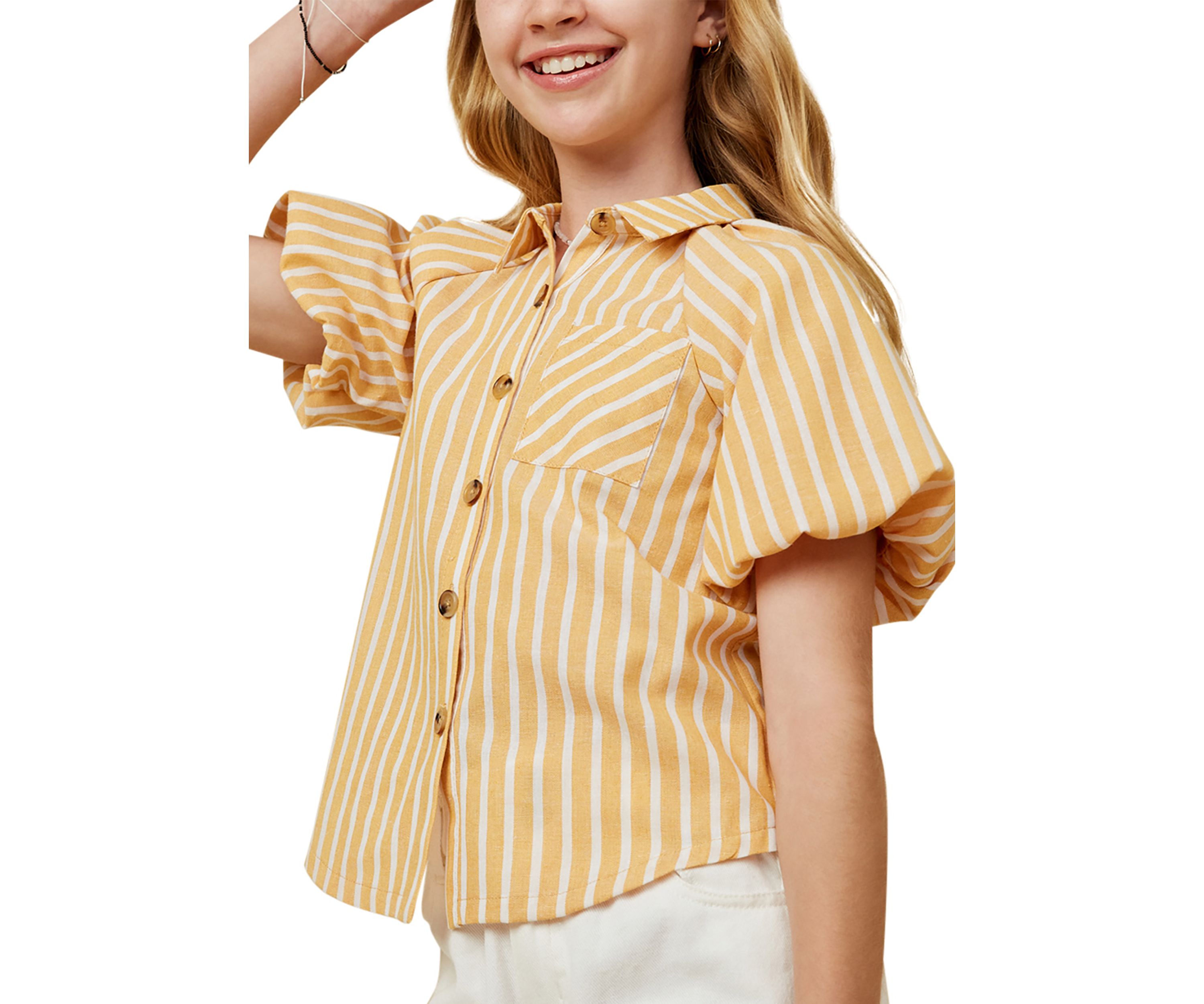 Hayden Girls 7-16 Striped Button Down Top | Belk