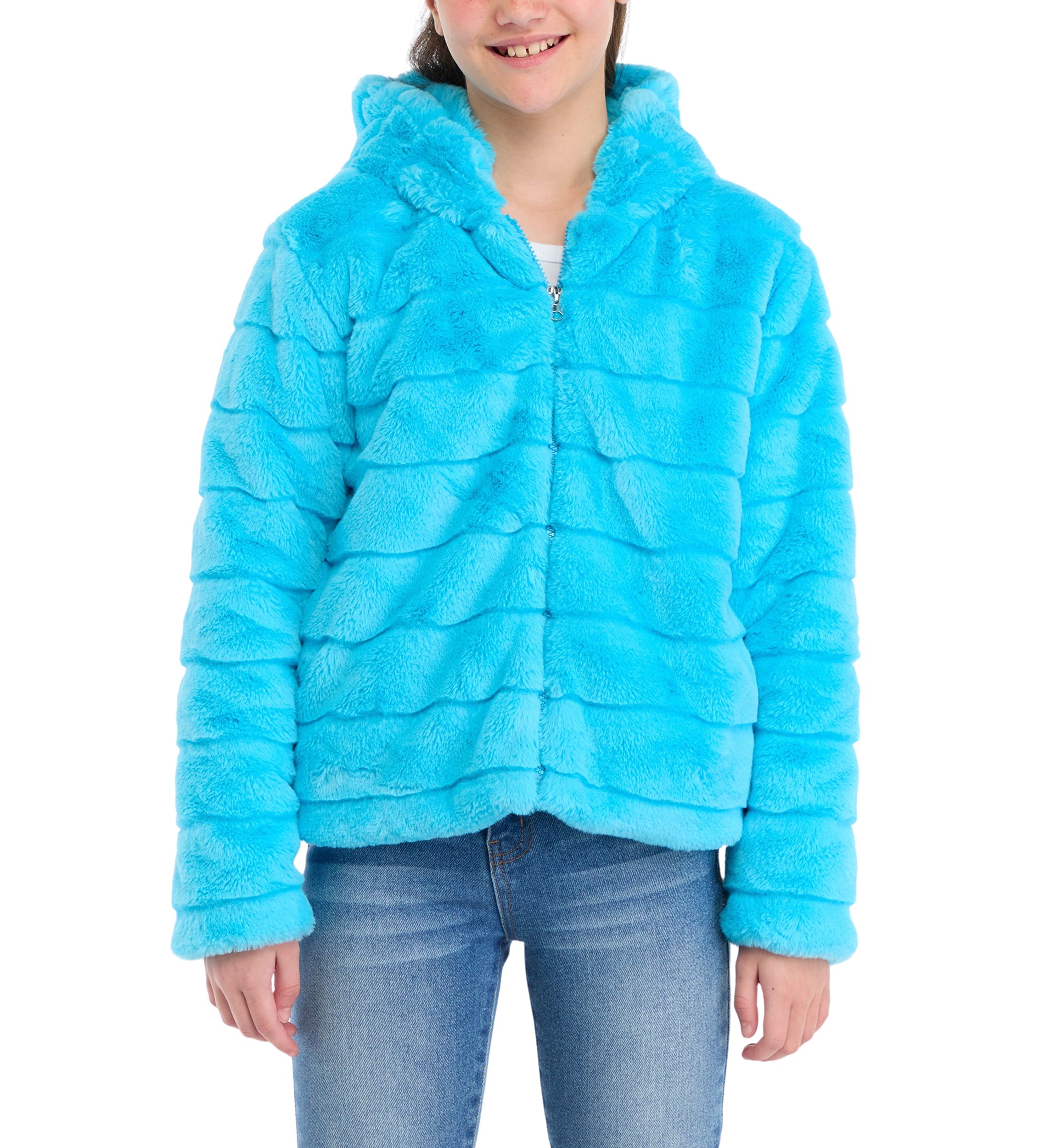 Vine & Valley Girls 7-16 Cozy Zip Faux Fur Coat with Line Details | Belk