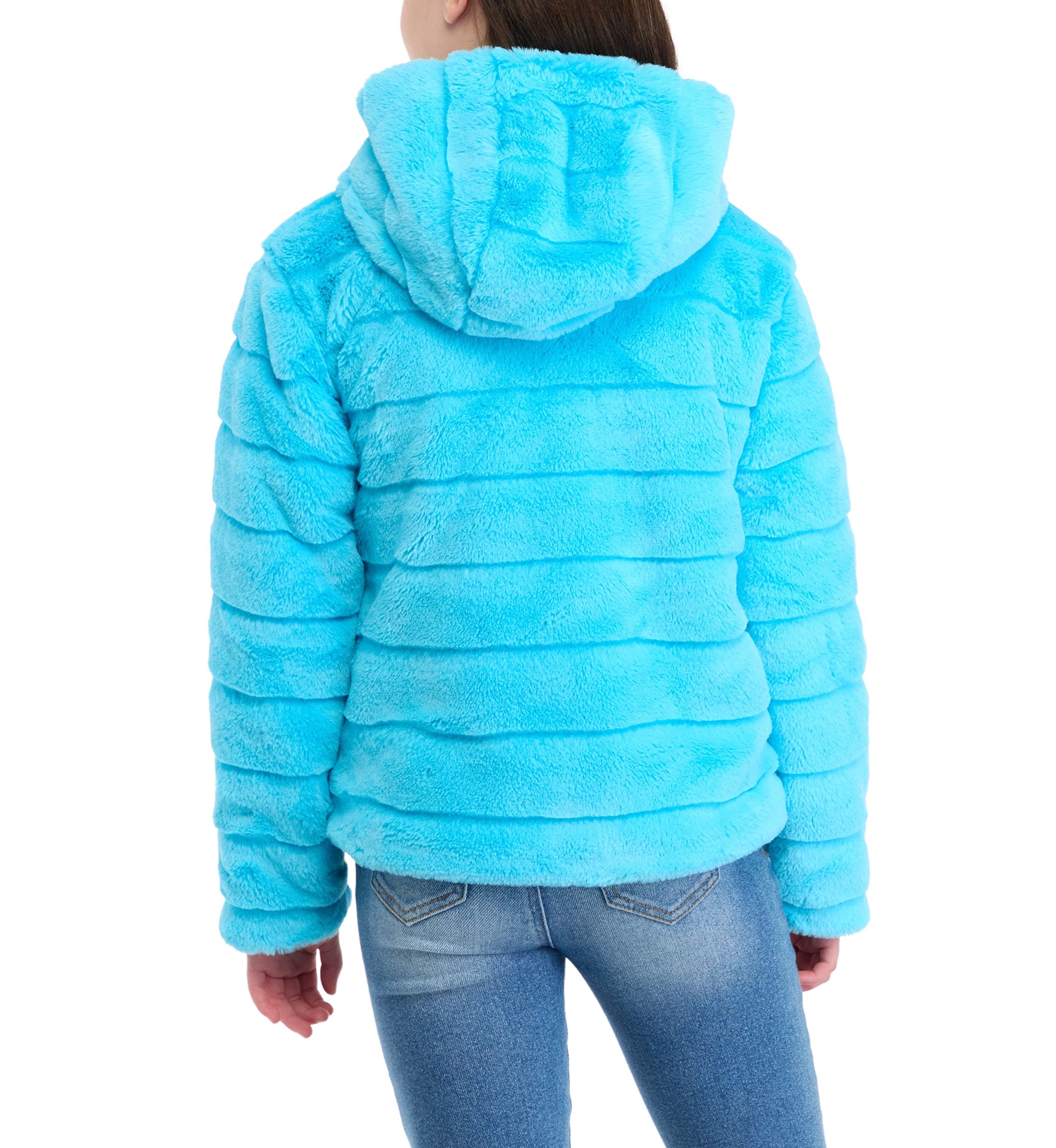 Vine & Valley Girls 7-16 Cozy Zip Faux Fur Coat with Line Details | Belk