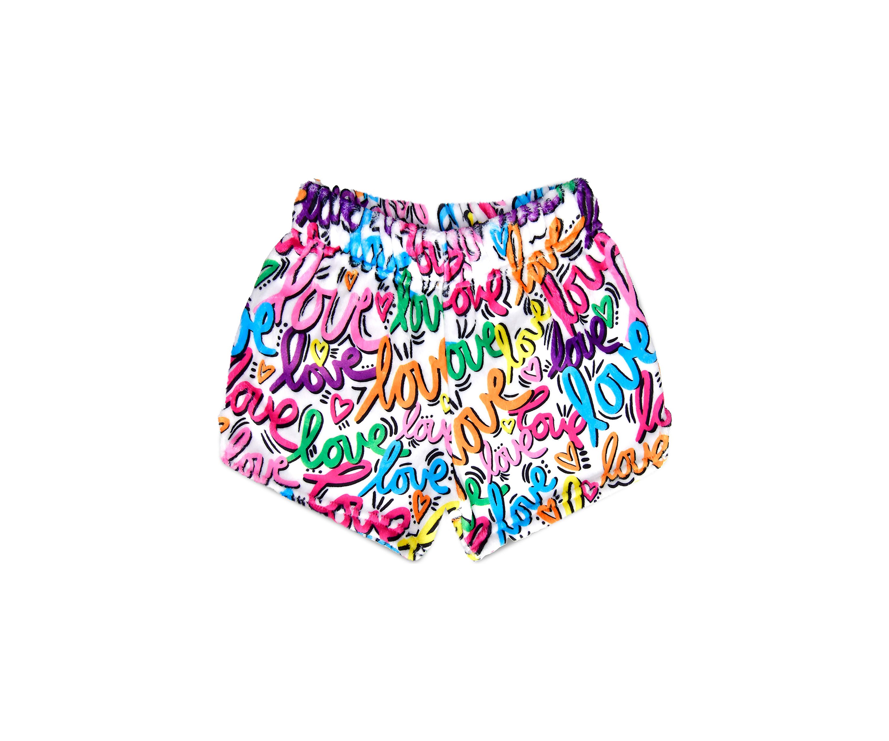 iscream Girls 7-16 Corey Paige Love Letters Printed Plush Shorts | Belk