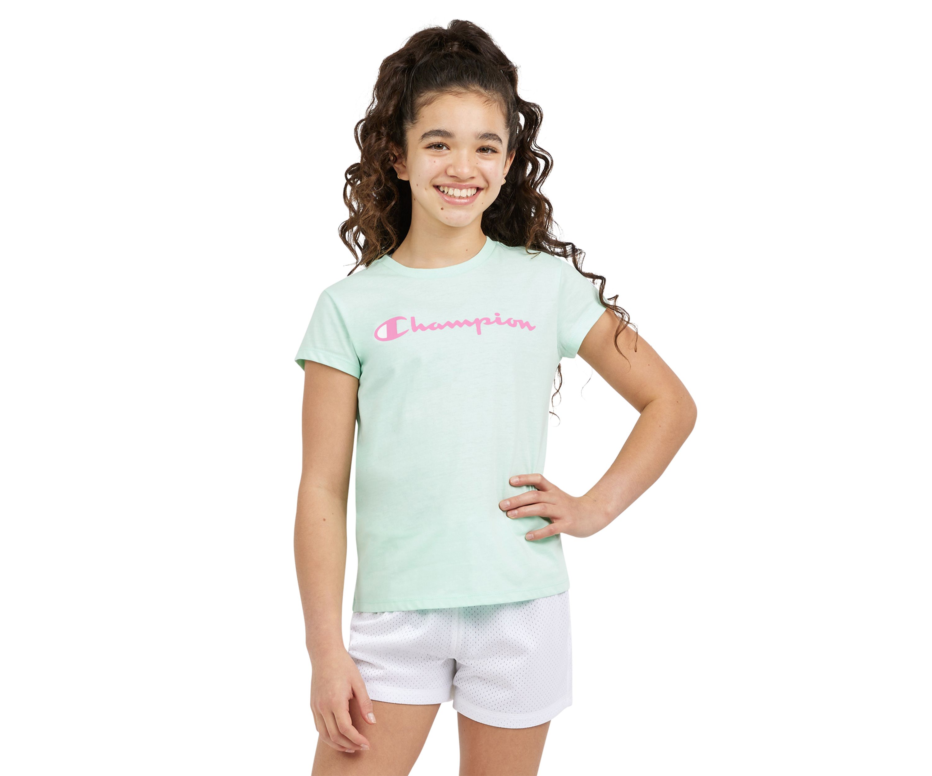 Champion® Girls 7-16 Short Sleeve Script Logo Graphic T-Shirt | Belk