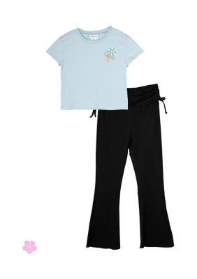 Tween Diva Girls 7-16 Daisy Graphic T-Shirt and Flared Legging Set | belk