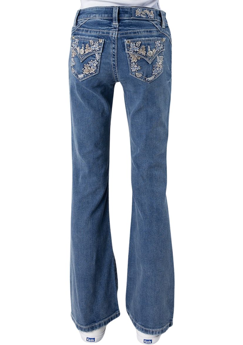 Miss Me Girls 7-16 Floral Embroidered Denim Jeans | Belk