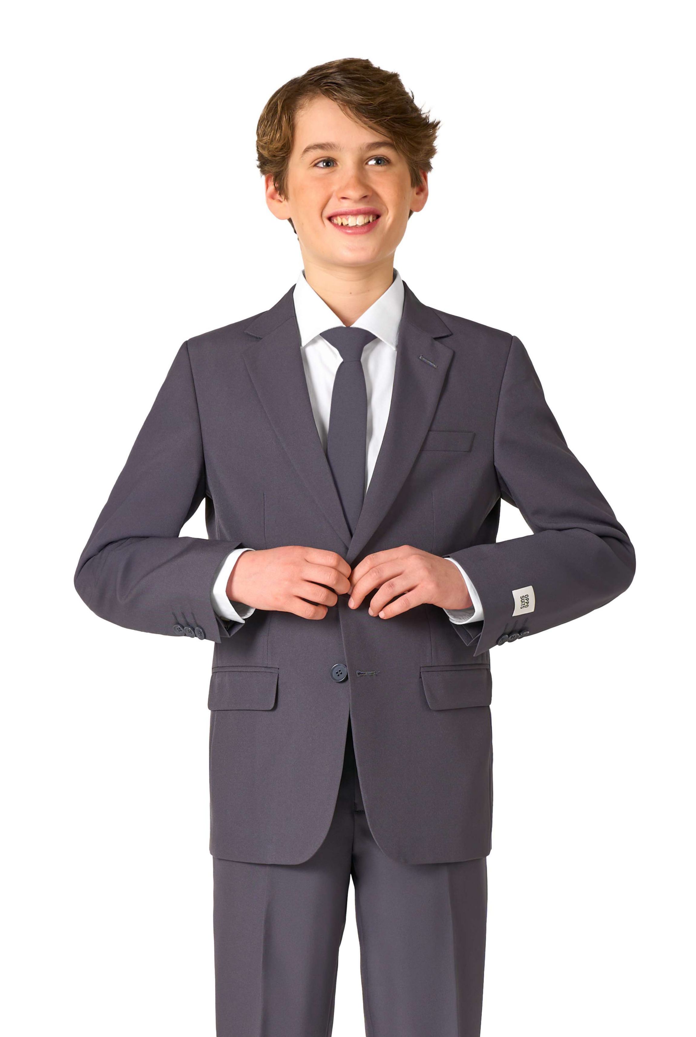 OppoSuits OppoSuits Teen Boys Charcool Solid Color Suit - Prom And ...