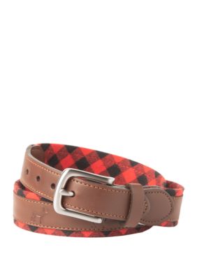Crown & Ivy™ Boys 8-20 Deer Buffalo Check Belt | belk