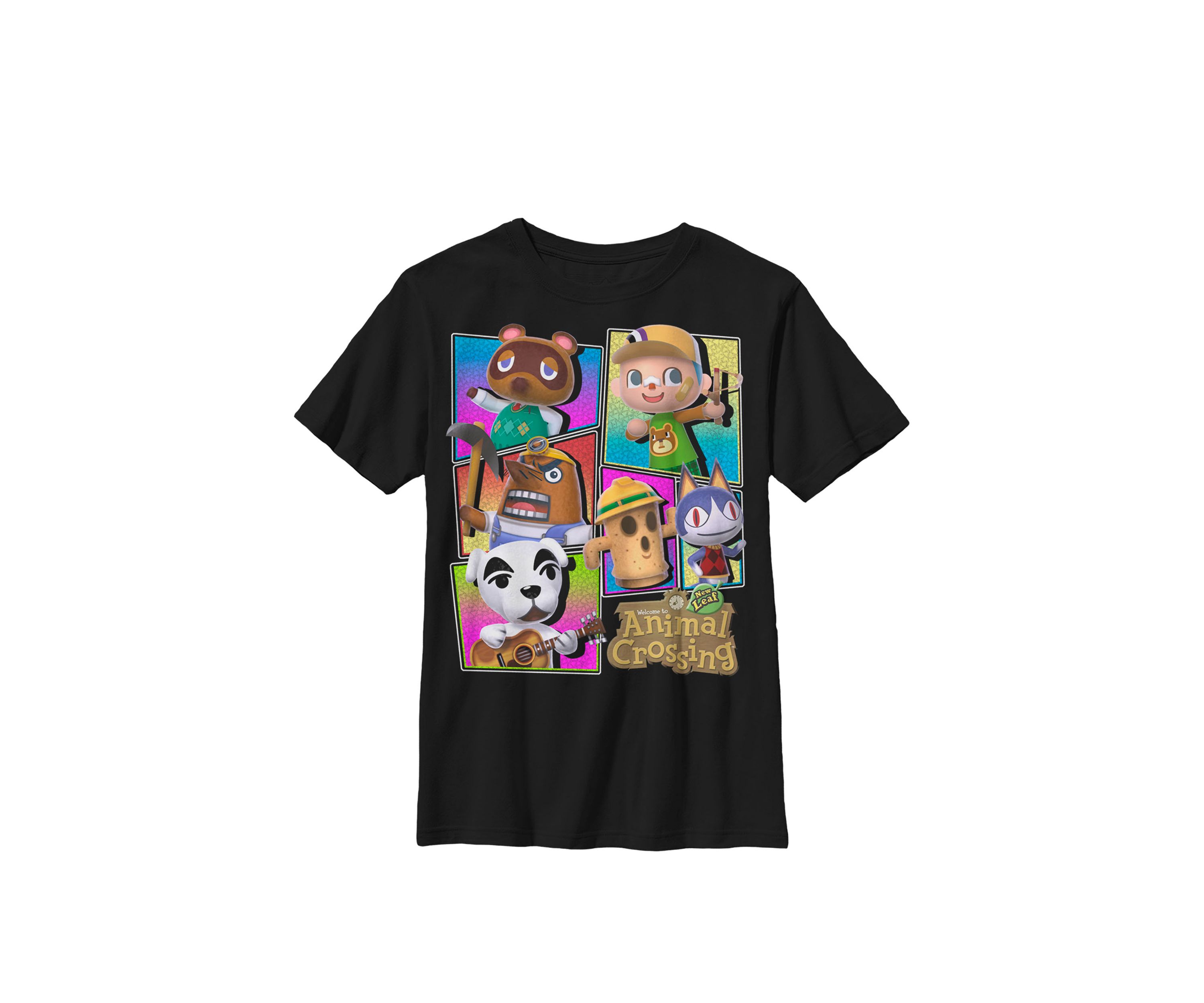 Nintendo Animal Crossing Colorful Panels Villagers Crew T-Shirt | Belk