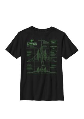 Nintendo Star Fox Zero Arwing Schematics Poster Crew Graphic T-Shirt | belk