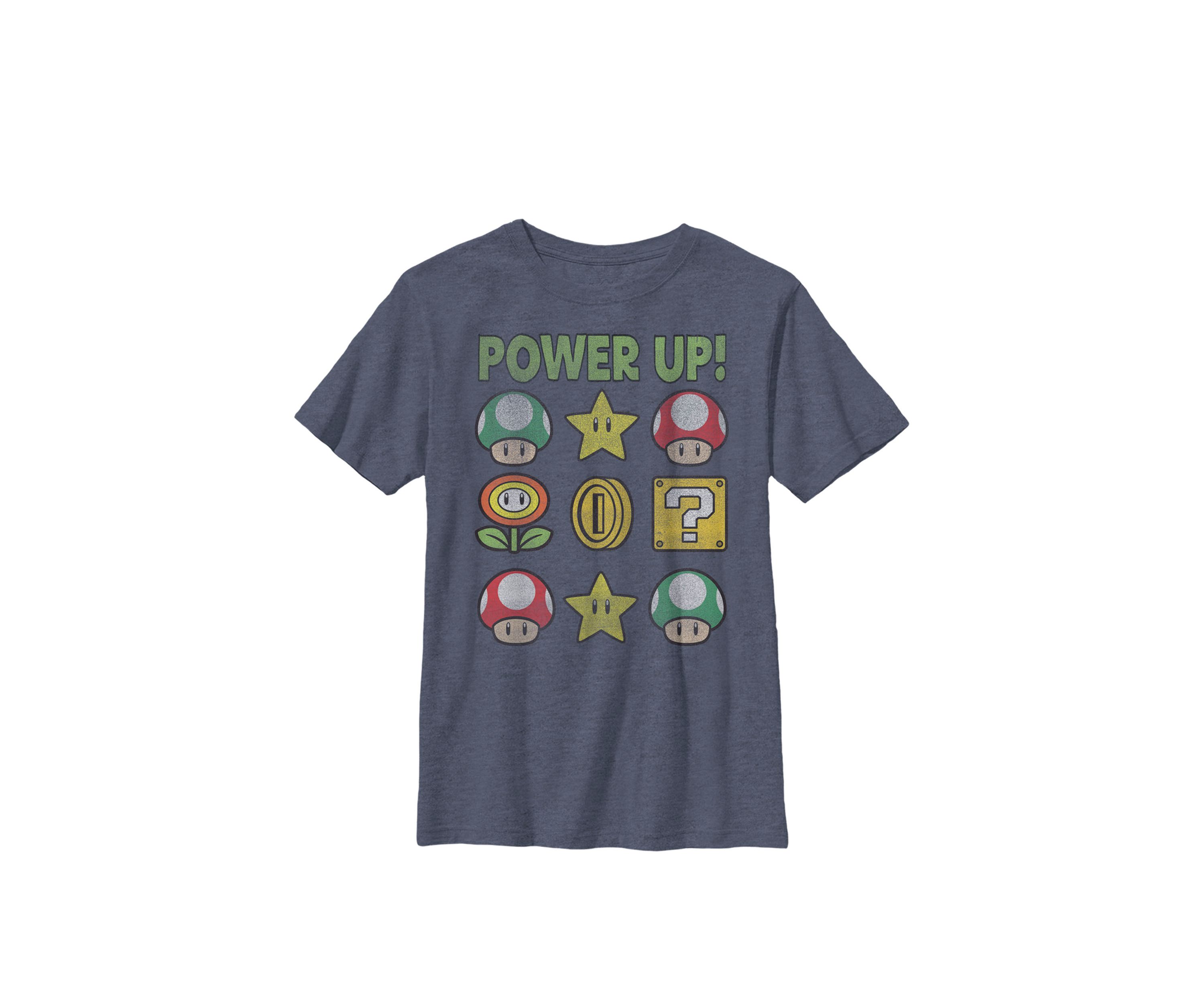 Nintendo Super Mario Power Up Items Vintage Crew Graphic T-Shirt | Belk