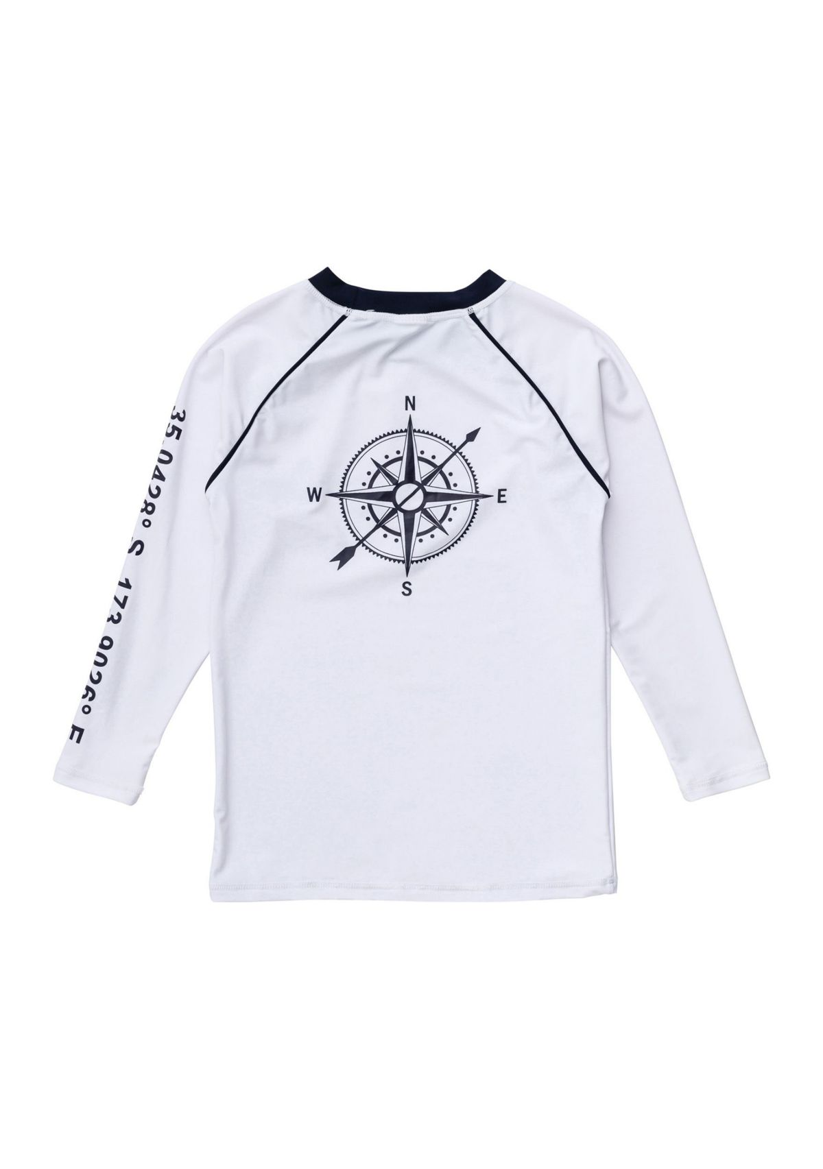 Snapper Rock Boys 4-6 Compass White Long Sleeve Rash Top | Belk