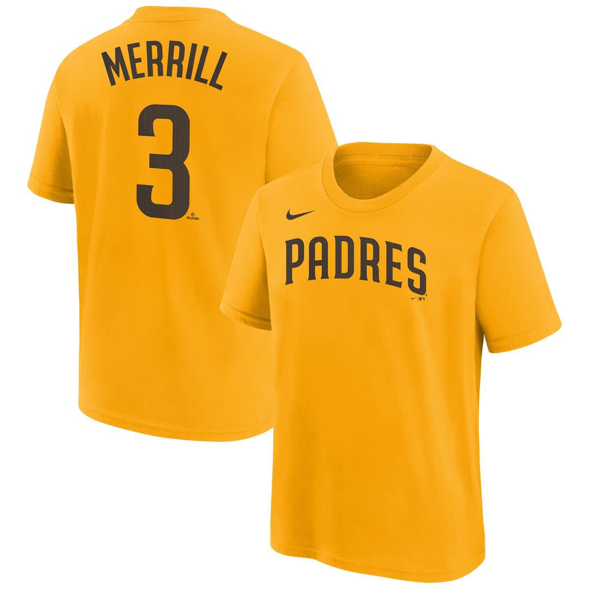 Nike® MLB Nike Jackson Merrill San Diego Padres Player Name & Number T ...