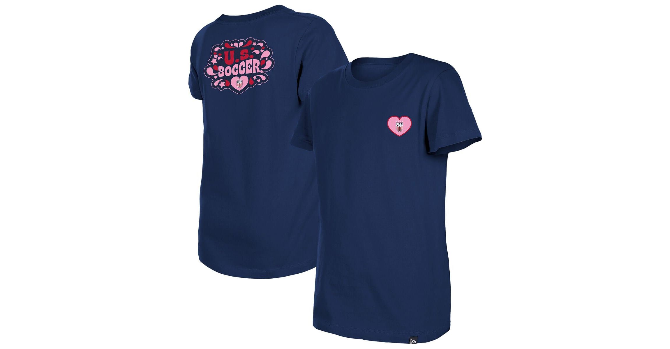 New Era Soccer National Teams Girls USWNT Bubble Heart T-Shirt | Belk