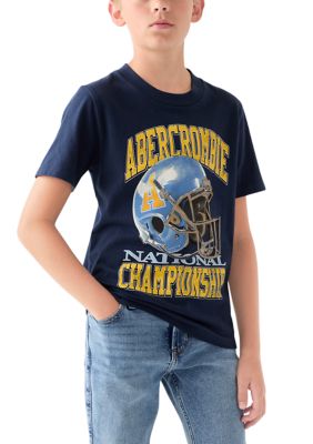 abercrombie kids football short sleeve graphic t-shirt | belk