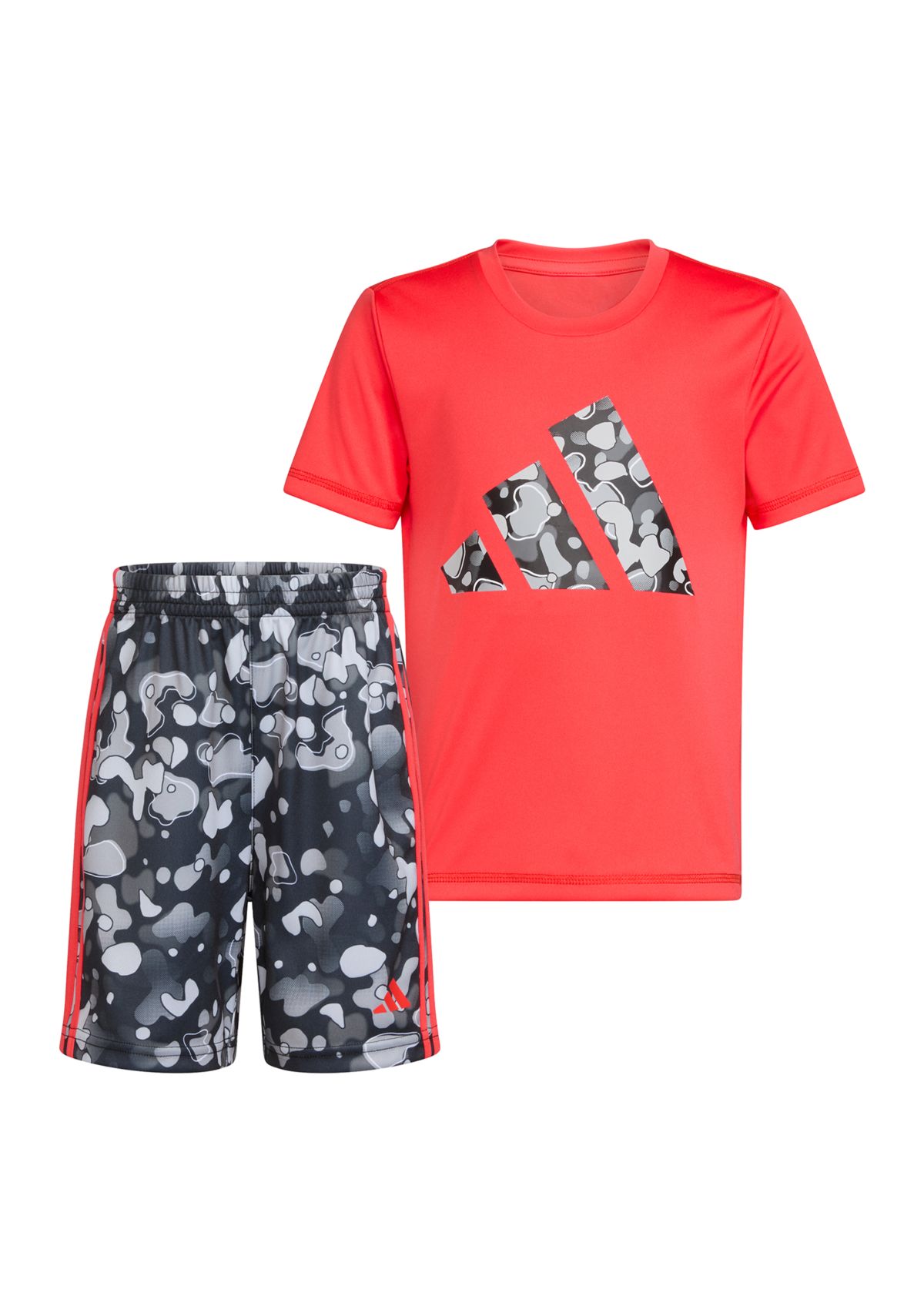 adidas Boys 4-7 2 Piece Short Sleeve Polyester T-Shirt & Printed 3 ...