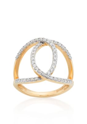 Belk & Co. Diamond Open Circle Ring in 10k Yellow Gold | belk