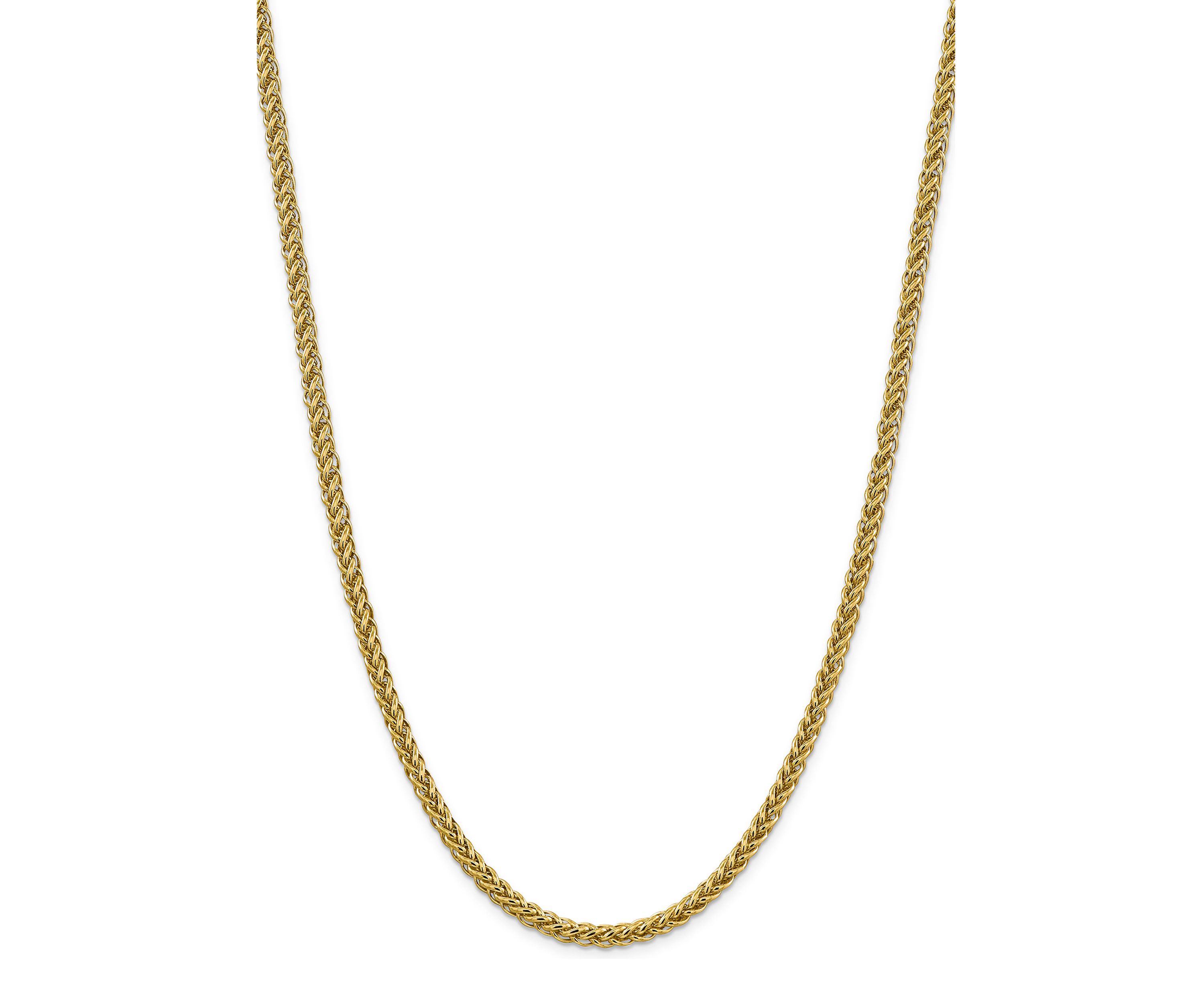 Belk & Co. Mens 14K Yellow Gold 4.65 Millimeter Semi Solid 3-Wire Wheat ...