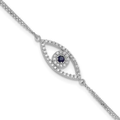 Belk & Co. 0.07ct. t.w. Sapphire and 1/6 ct. t.w. Diamond 2 Strand Evil ...