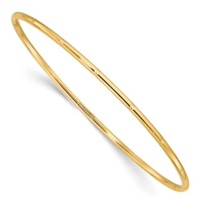 Belk & Co. 14K 2mm Diamond-cut Polished Slip On Bangle | belk