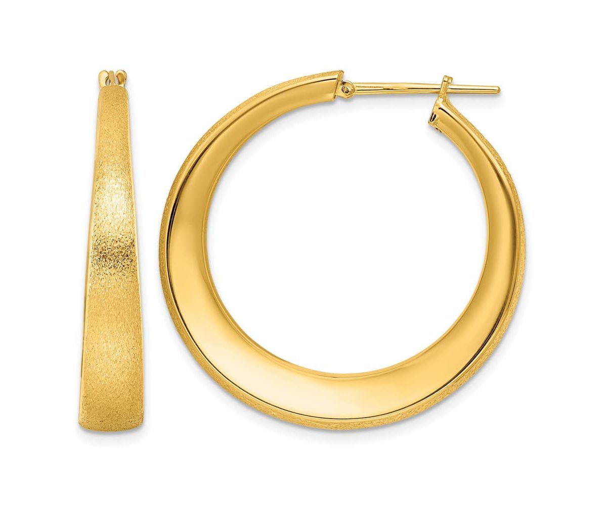 Belk & Co. 14K Yellow Gold Satin and Polished Graduated Endless Hoop ...