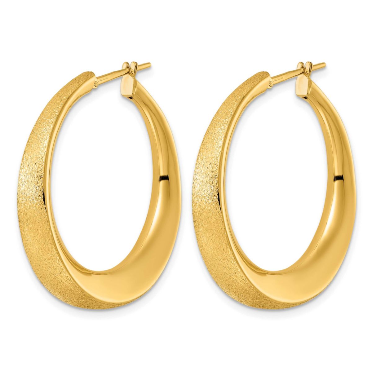 Belk & Co. 14K Yellow Gold Satin and Polished Graduated Endless Hoop ...