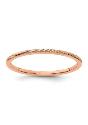 Belk & Co. 10K Gold 1.2mm Twisted Wire Pattern Stackable Band | belk