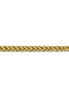 Belk & Co. Mens 14K Yellow Gold 4.65 Millimeter Semi Solid 3-Wire Wheat ...