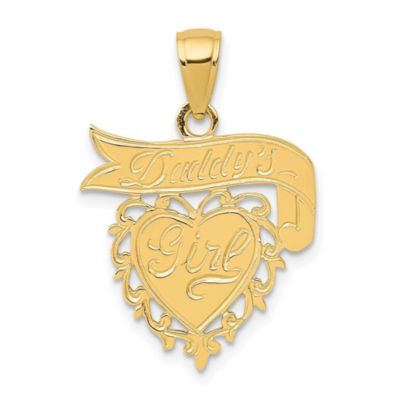 Belk & Co. 14K Yellow Gold DADDYS GIRL Heart Pendant | belk