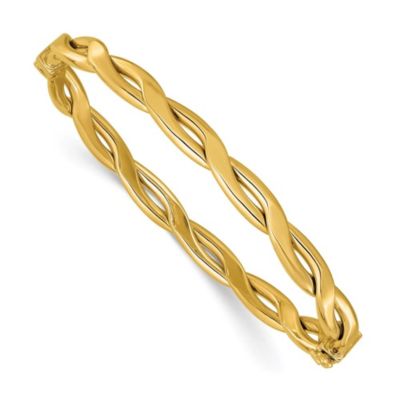 Belk & Co. 14K Yellow Gold Polished Fancy Intertwined Hinged bangle | belk
