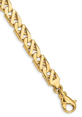 Belk & Co. Mens 14K Yellow Gold 7.9 Millimeter Fancy Link Bracelet | belk