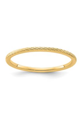 Belk & Co. 14K Gold 1.2mm Twisted Wire Pattern Stackable Band | belk