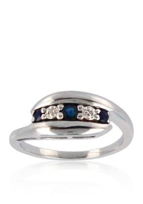 Belk & Co. Sterling Silver Sapphire and Diamond Ring | belk