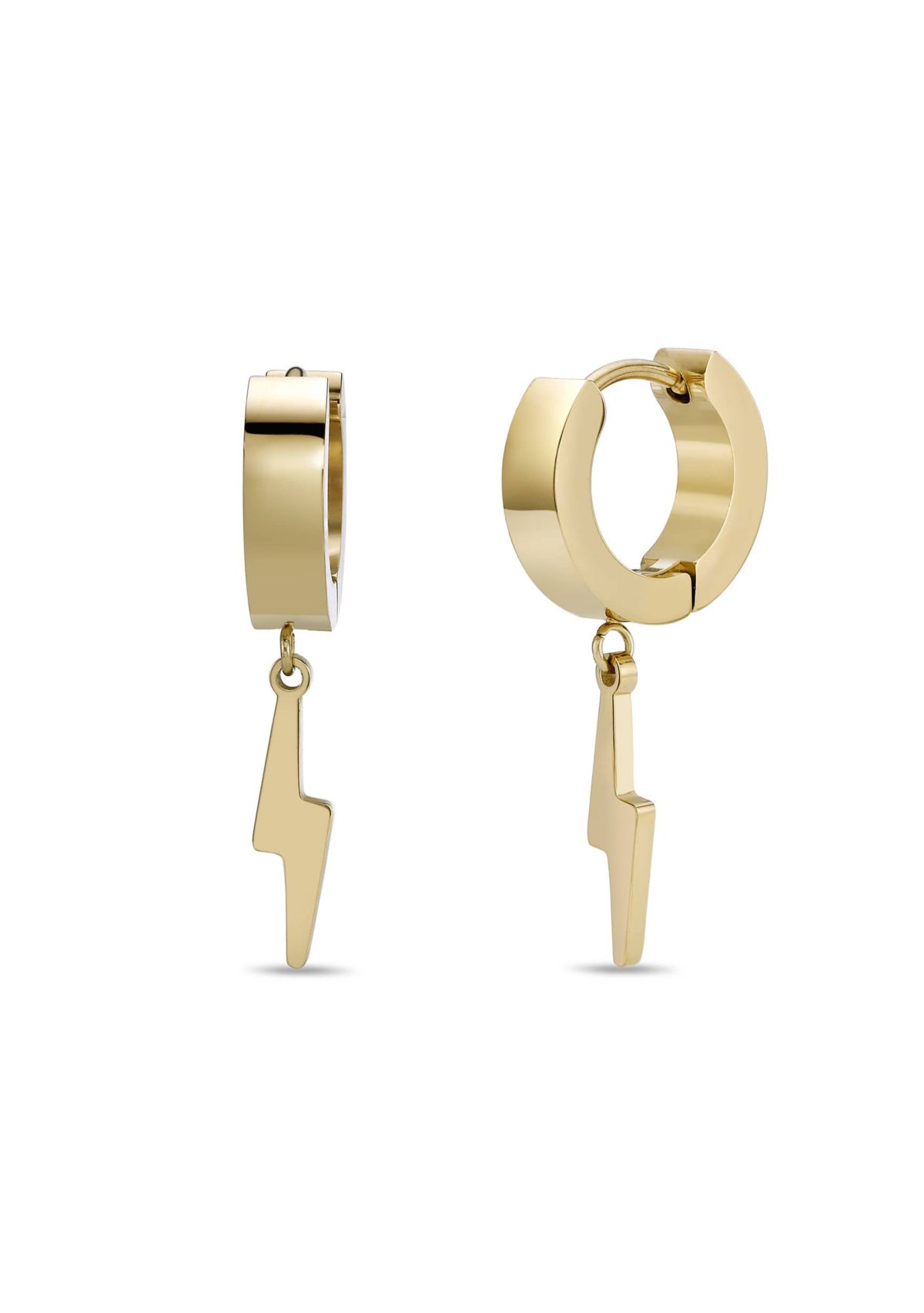 LYNX Bolt Hoop Earrings in Ion Plated Stainless Steel | Belk