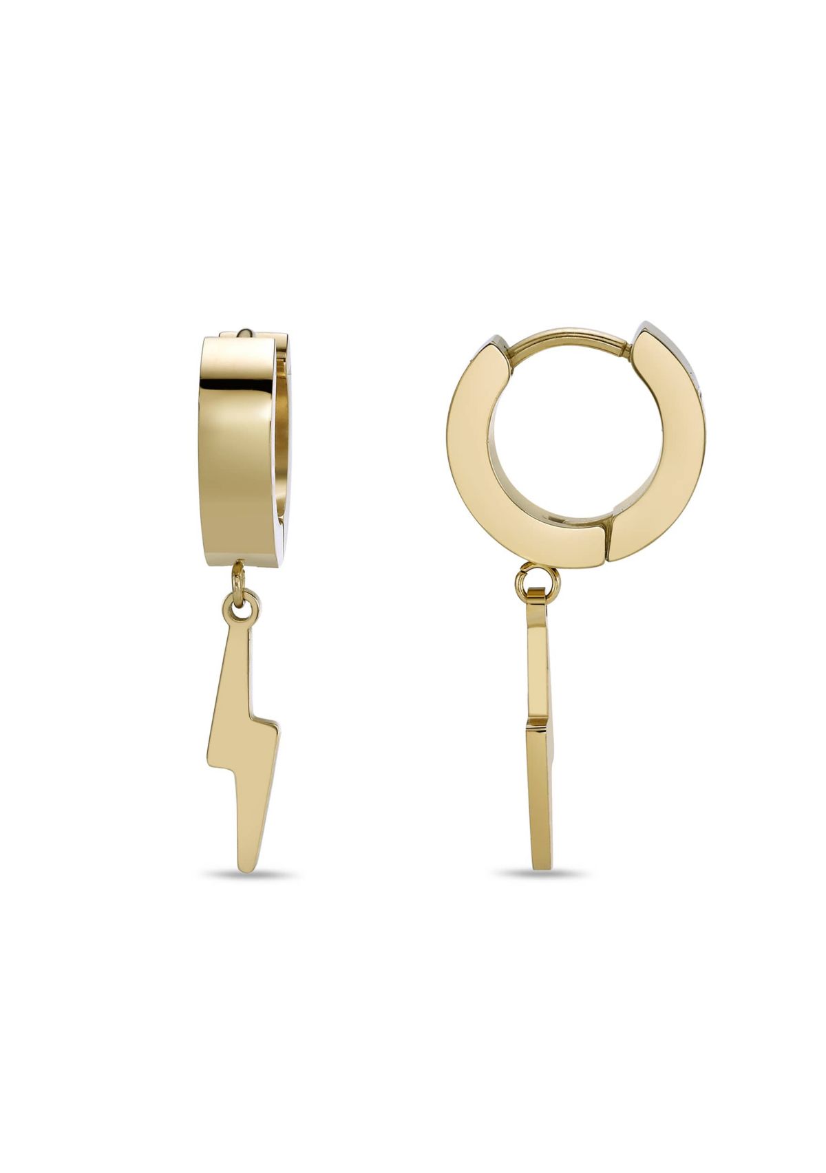 LYNX Bolt Hoop Earrings in Ion Plated Stainless Steel | Belk
