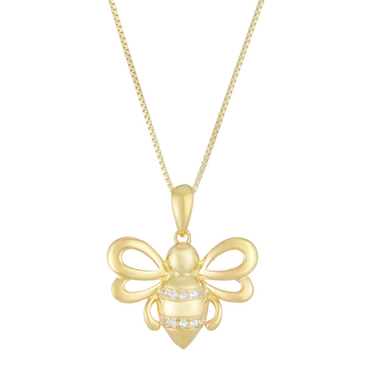 Gemminded Diamond Accent Bumble Bee Pendant in Sterling Silver | Belk