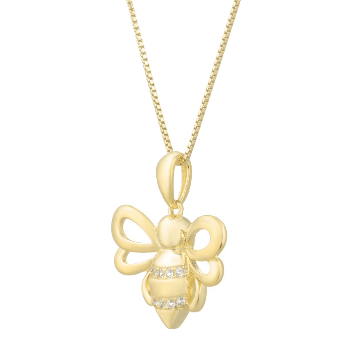 Gemminded Diamond Accent Bumble Bee Pendant in Sterling Silver | Belk