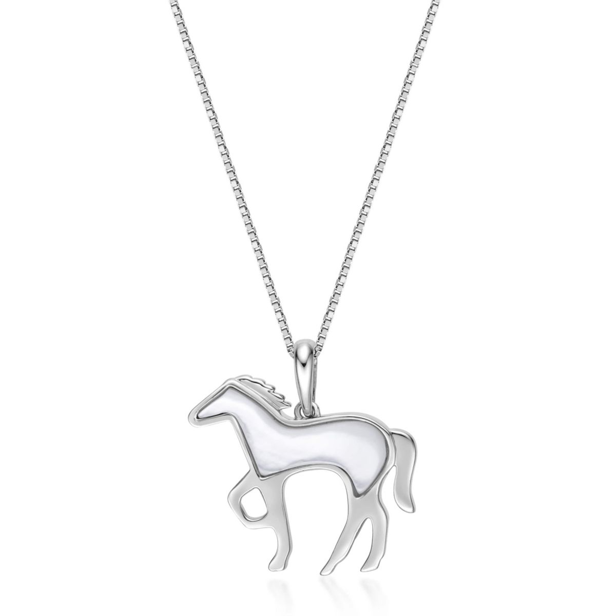 Gemminded 2.8 ct. t.w. Mother of Pearl Horse Pendant in Sterling Silver ...