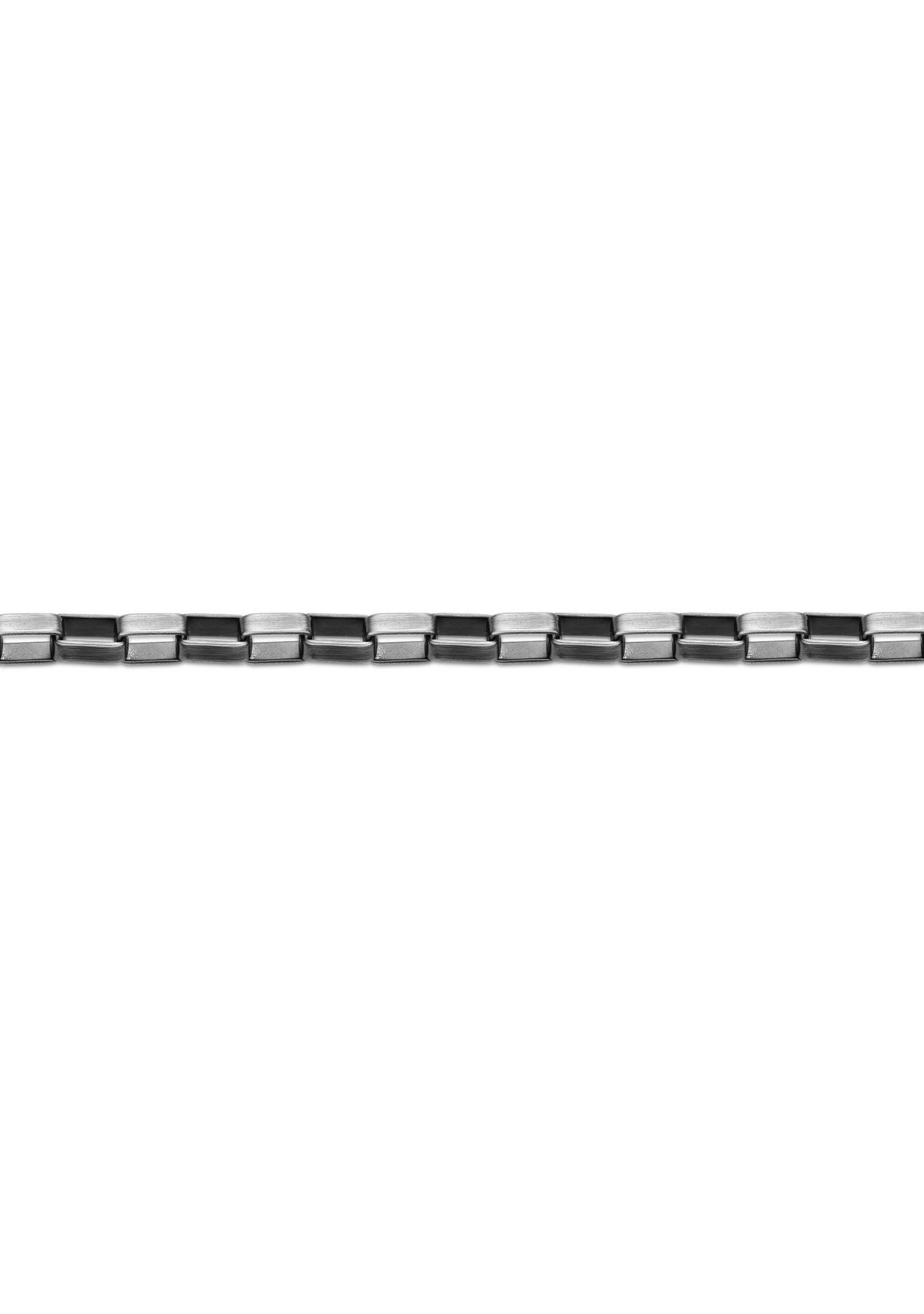LYNX Stainless 5MM Square Link Chain Necklace with Gunmetal Grey Ion ...