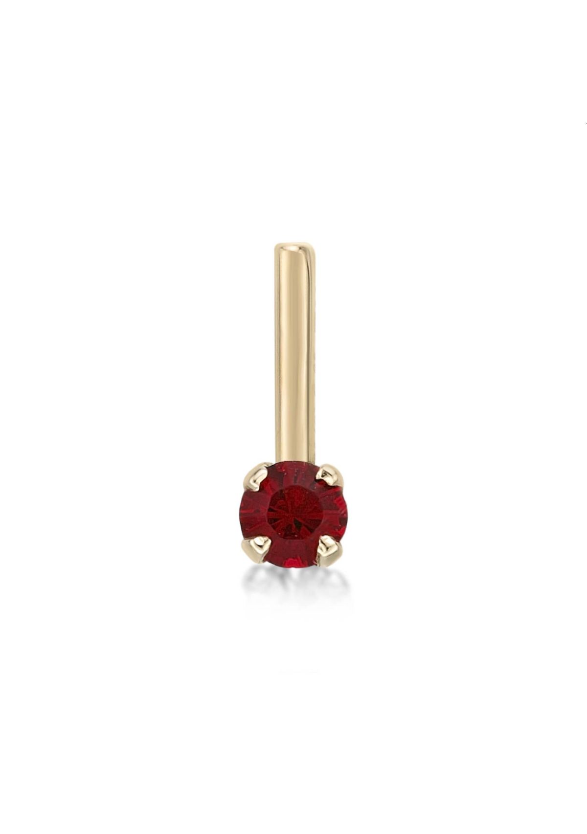 Lila Moon Lila Moon 90 Degree Red Crystal Nose Stud in 14K Gold | Belk