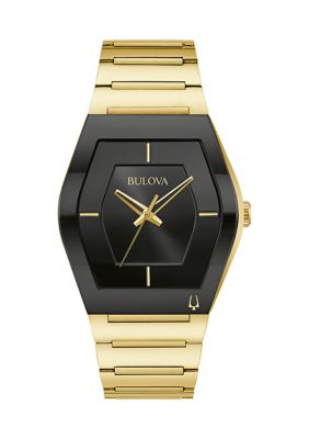 Bulova Men's Gold-Tone Stainless Steel Crystals Collection Bracelet ...