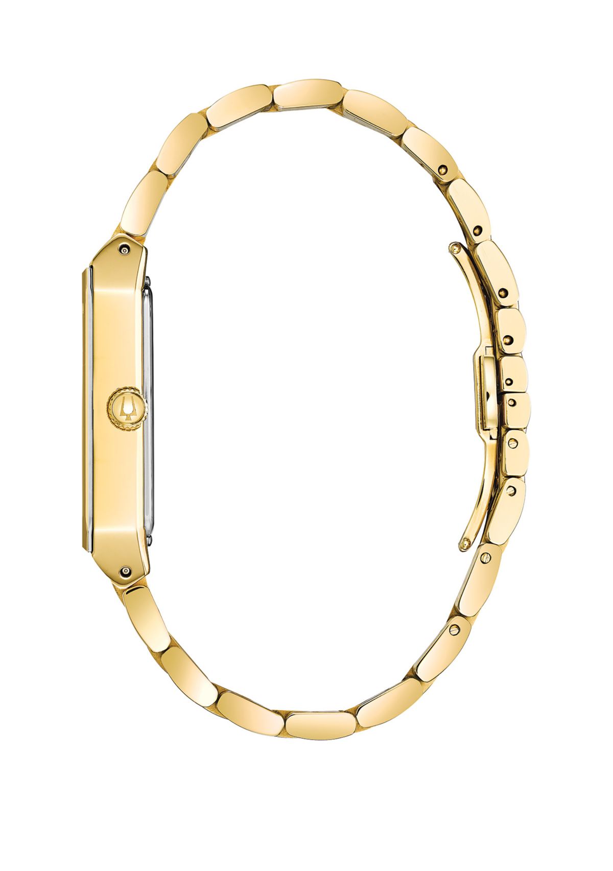 Bulova Gold Tone Stainless Steel Quadra Diamond Dial Watch | Belk