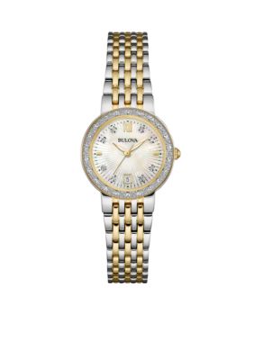 Bulova Women's Two-Tone Stainless Steel Diamond Watch | belk